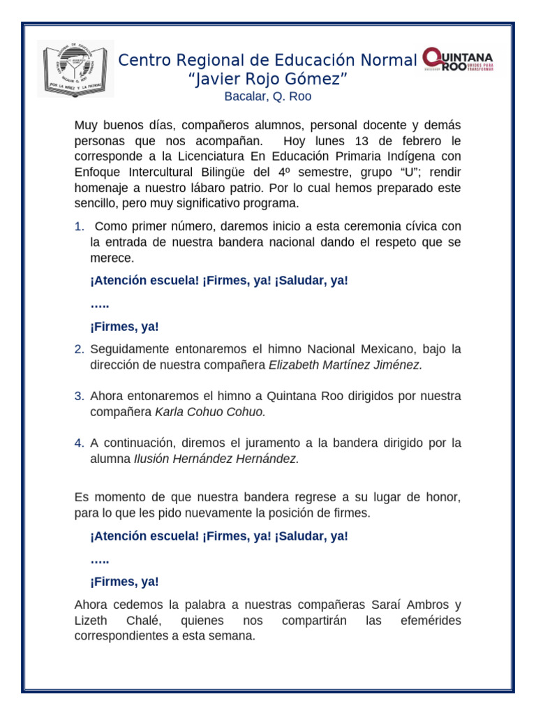 Programa Homenaje | PDF