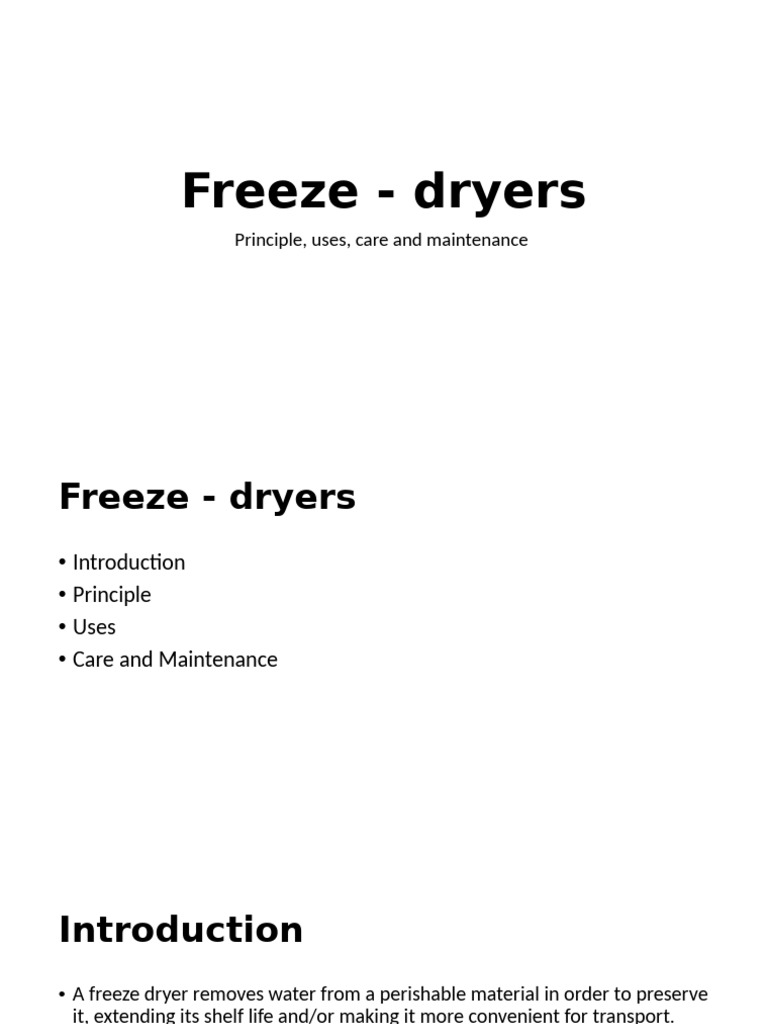 Freeze - Dryers, For Kogi State University 300 Level Students | PDF ...