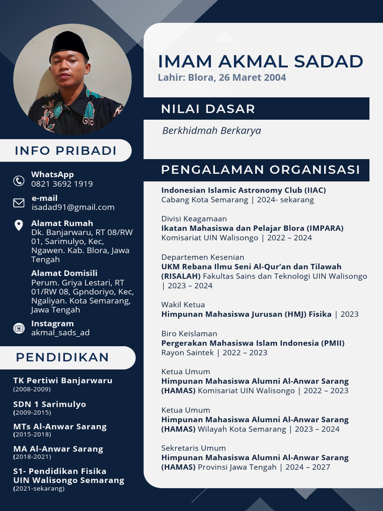 CV Imam Akmal Sadad | PDF