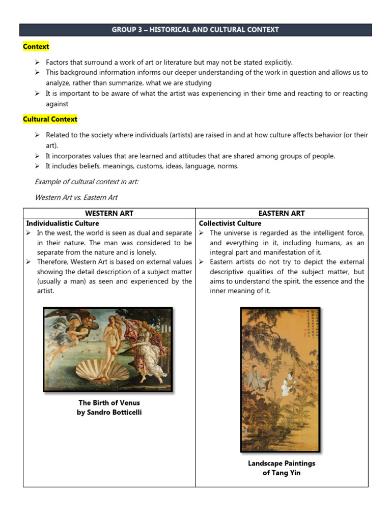 Understanding Historical and Cultural Context | PDF | Psychology ...