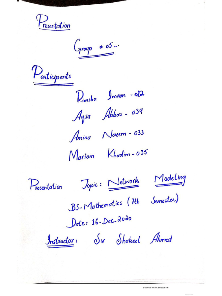 Group 05 Network Modeling Ppt Pdf