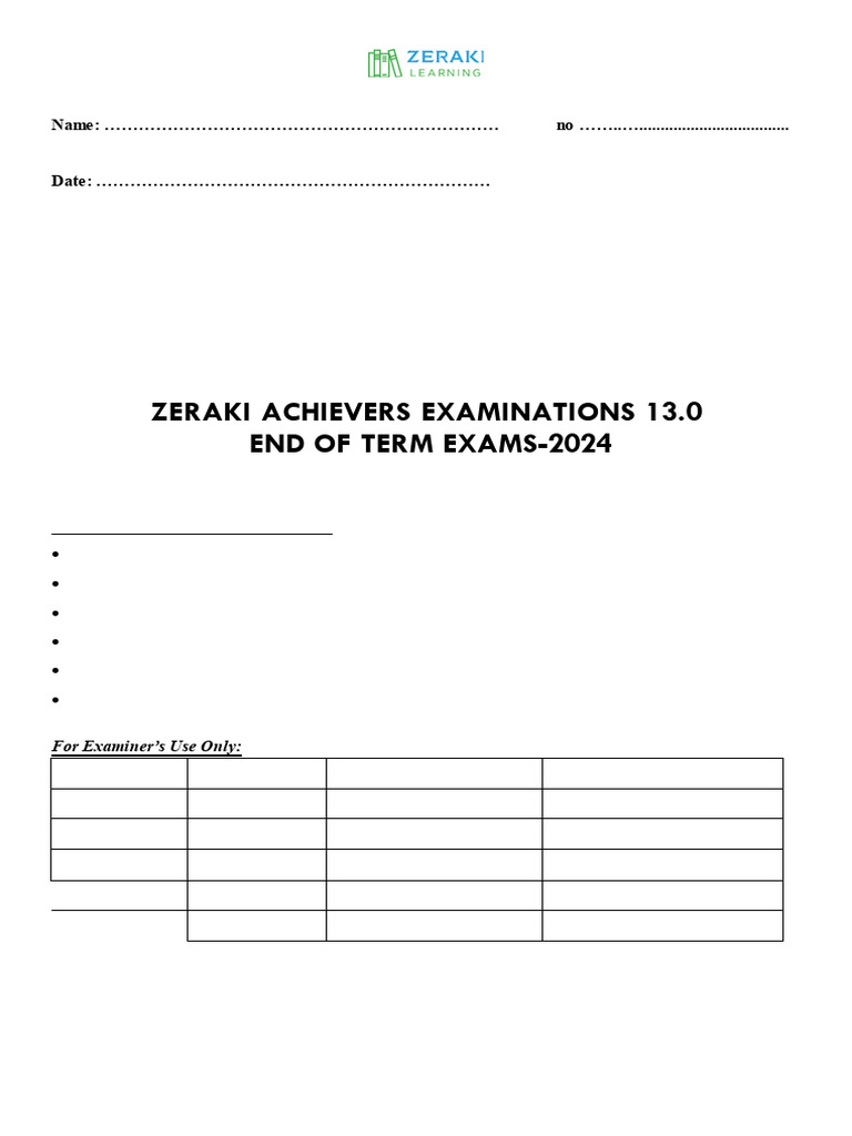 Agriculture Term 2 Exam Paper 2024 | PDF | Domesticated Animals ...