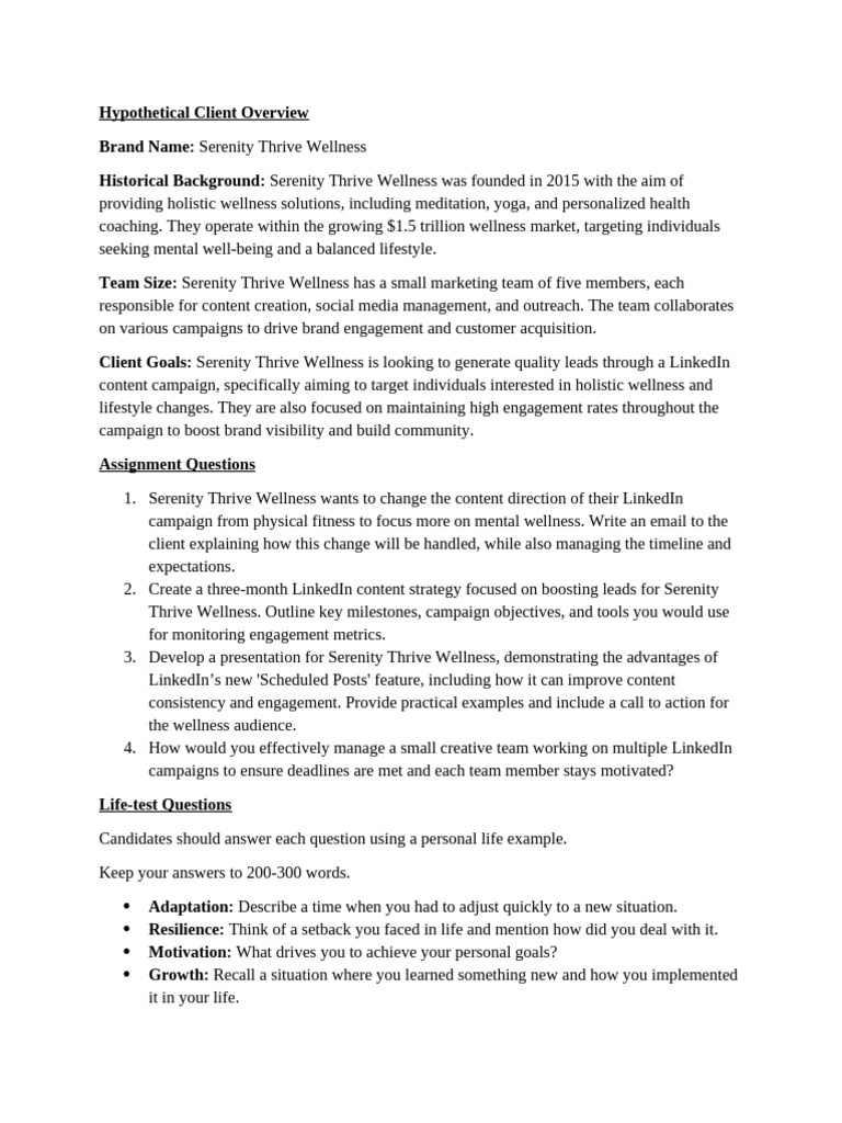 Client Account Manager (CAM) Assignment | PDF | Linked In | Brand