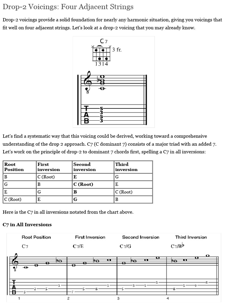 Berklee Online - BMP-120 (Spring 2013) - Drop-2 Voicings - Four Adjacent Strings | PDF