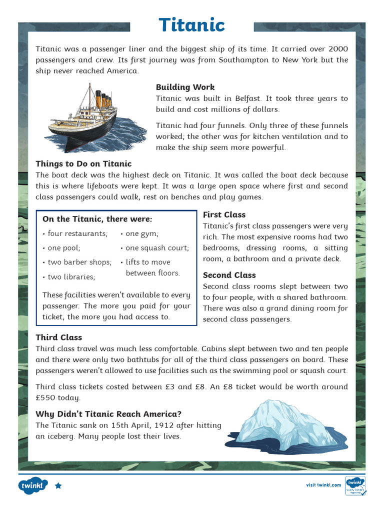 t2 T 1057 ks2 Titanic Differentiated Reading Comprehension Activity ...