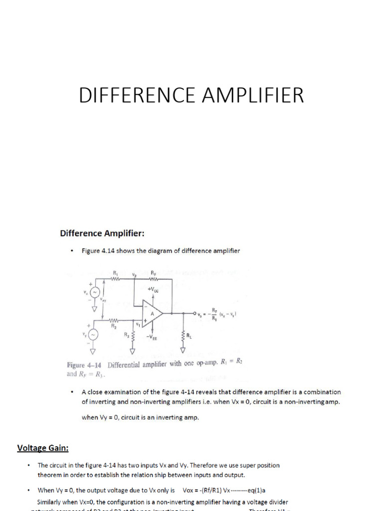 Difference Amplifier Lecture 3 - 240916 - 093053 | PDF
