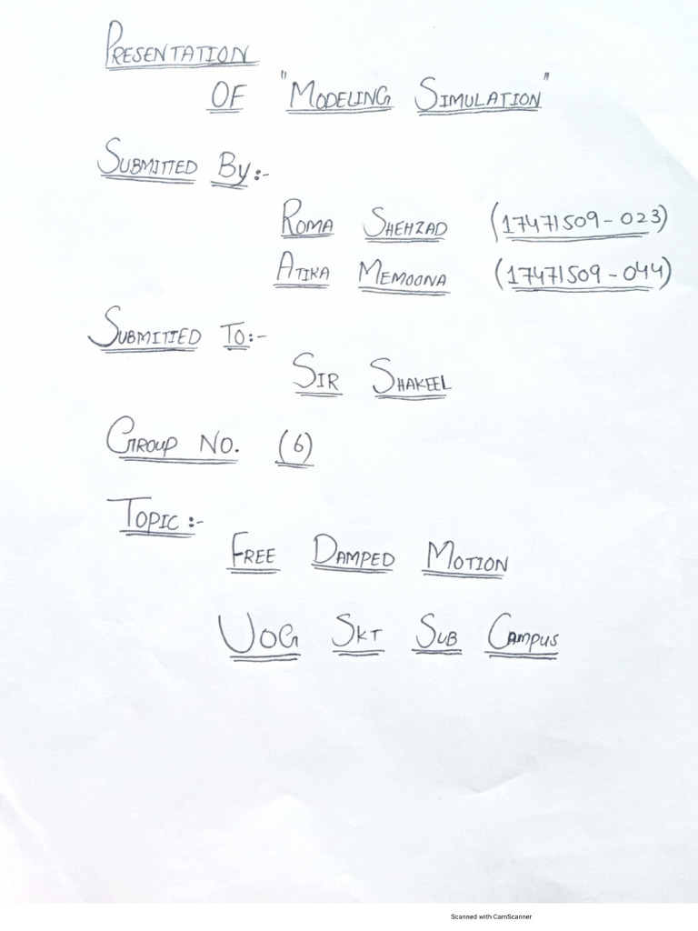 Group 6. Presentation of Modeling and Simulation | PDF