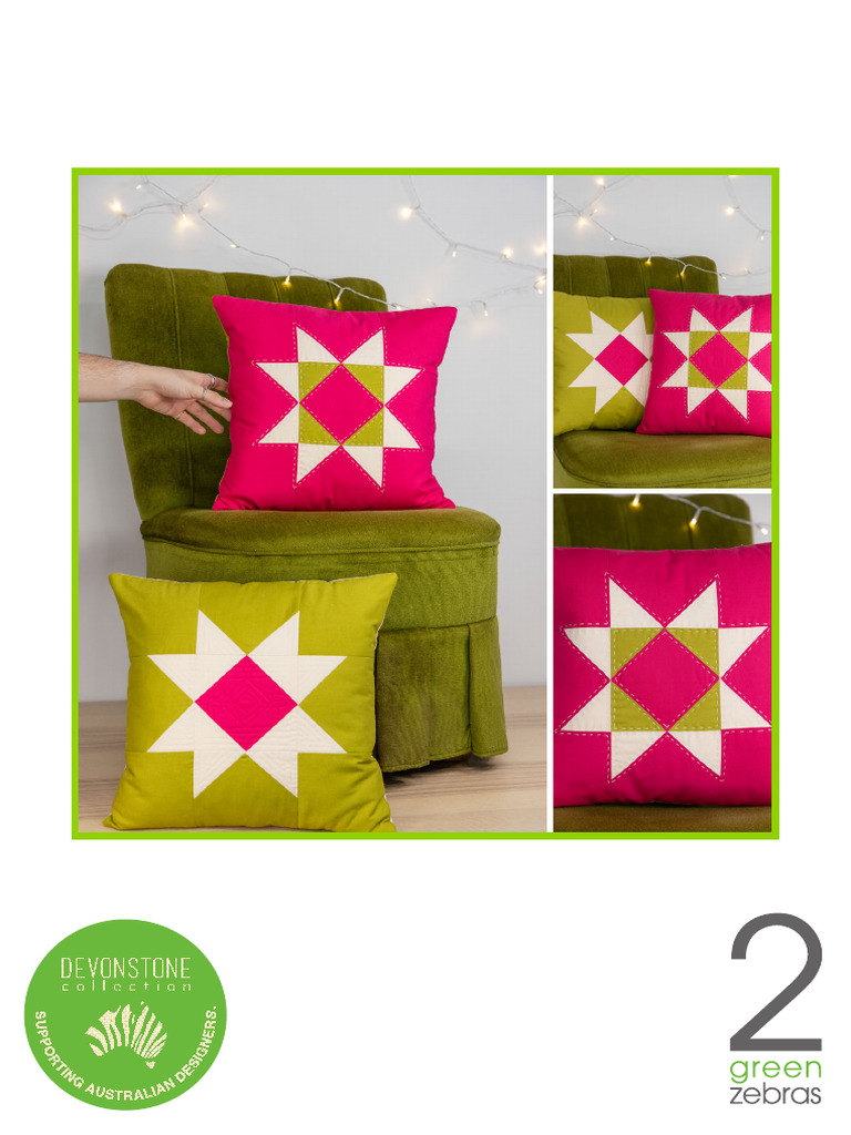 STAR CUSHION PATTERN | PDF | Sewing | Seam (Sewing)