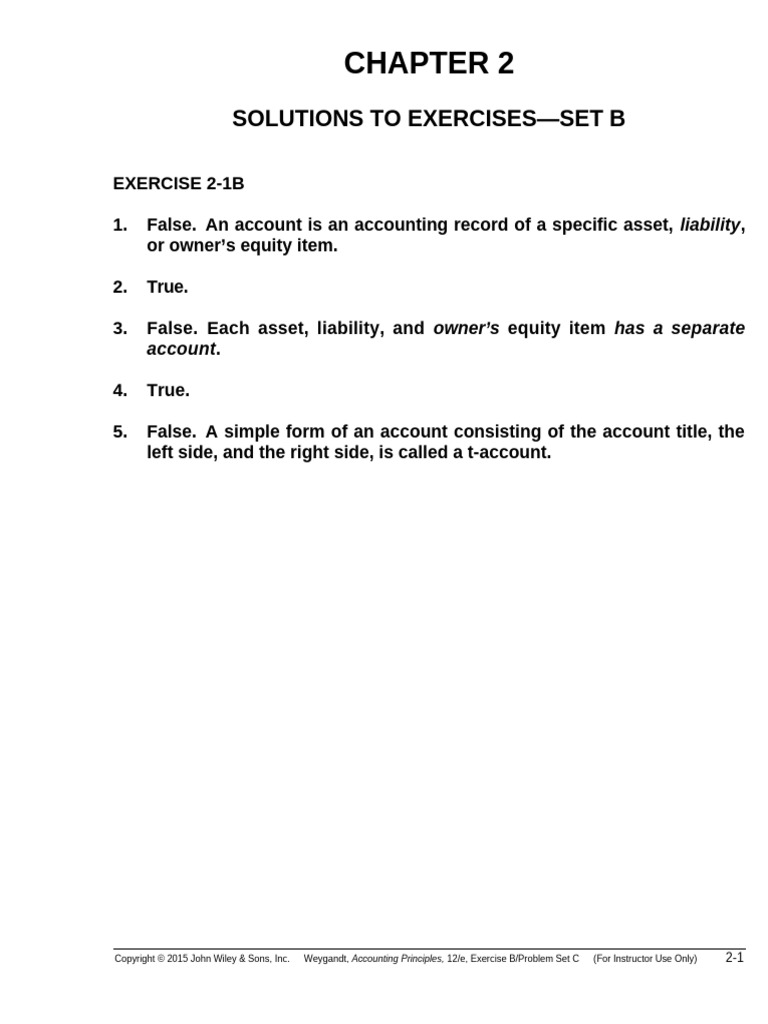 Wey AP 12e ExB PC Sol Ch02 | PDF | Debits And Credits | Equity (Finance)