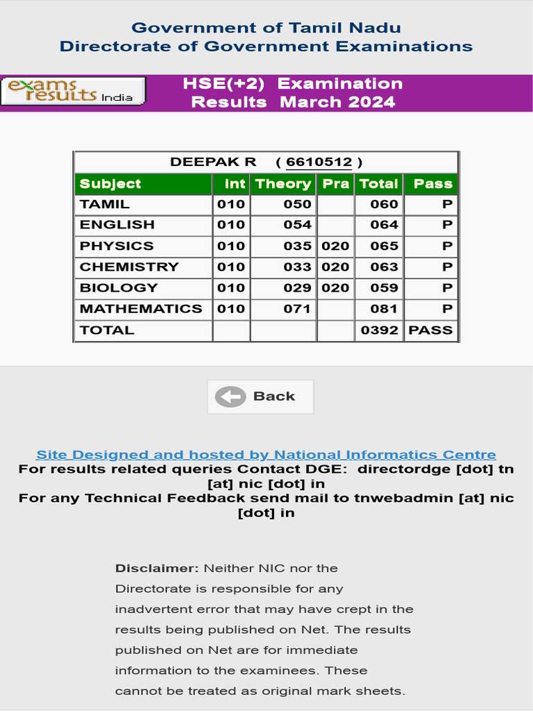TN Board Results | PDF