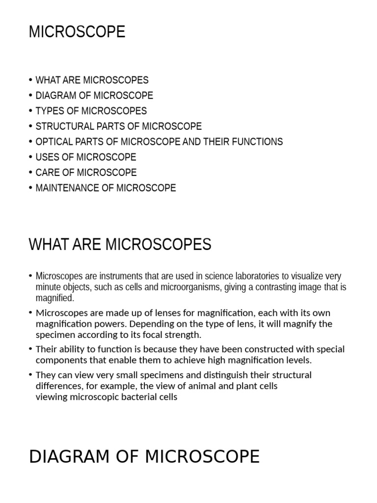 Use and Care of Microscope | PDF | Microscope | Optics