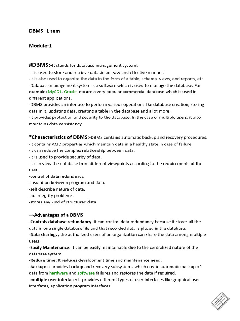 DBMS-mod 1,2,3,4 | PDF | Databases | Relational Database