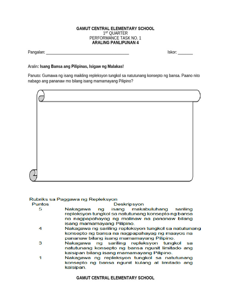 Ap4 Performance Task Q1, Q2, Q3, Q4 | PDF