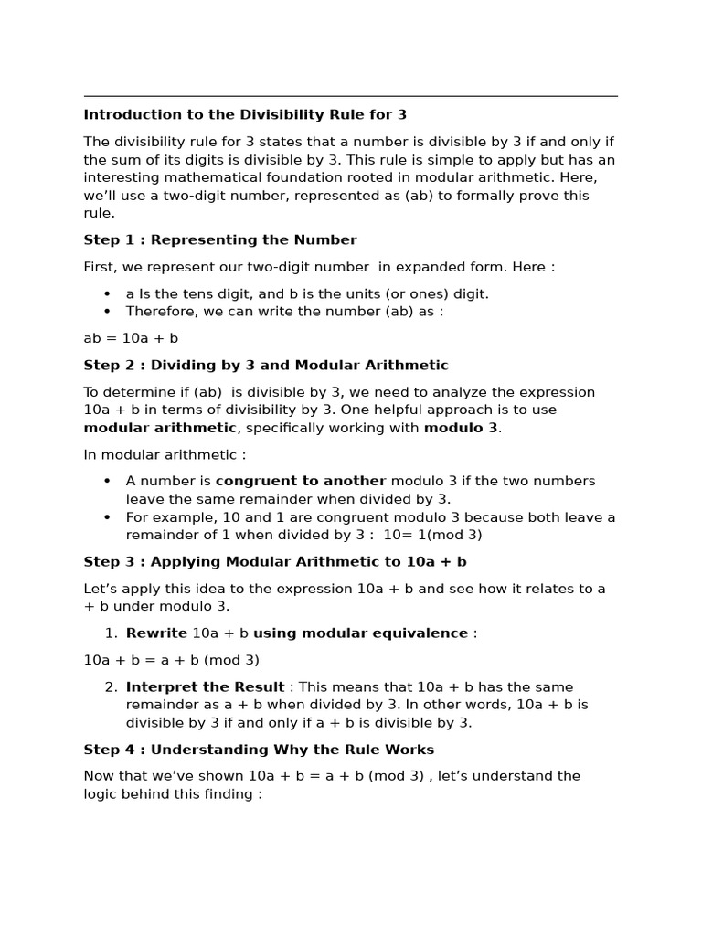 Divisibility 3 To 11 + Practical Example | PDF | Numbers | Mathematics