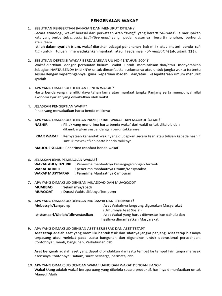 Pengenalan Wakaf | PDF