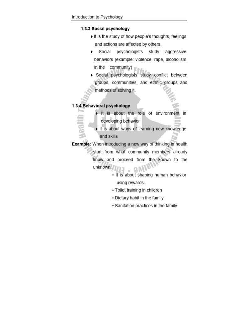 Overview of Social and Behavioral Psychology | PDF
