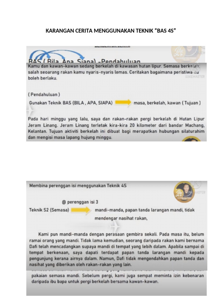 KARANGAN CERITA MENGGUNAKAN TEKNIK 4S | PDF
