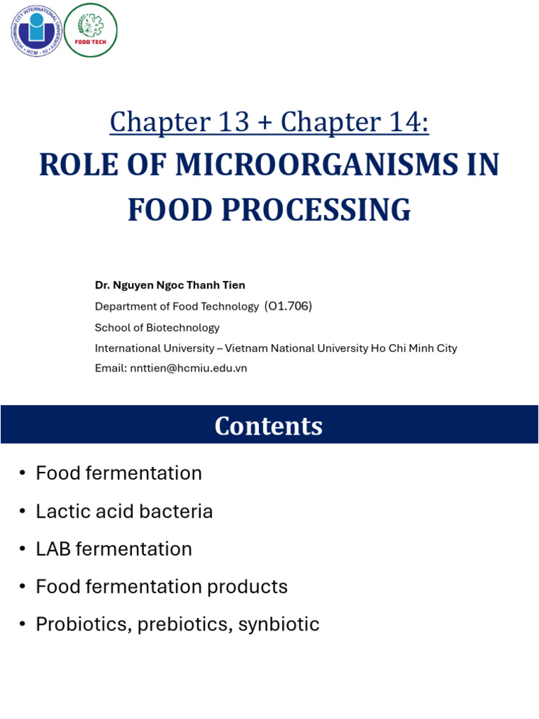 Chapter 13 + Chapter 14 - Roles of Microorganisms in Food Processing | PDF | Lactic Acid ...