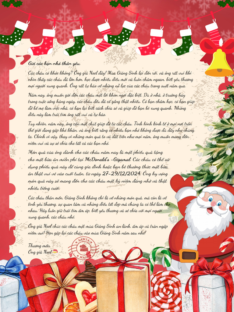 Red and Beige Illustrative Letter To Santa Poster-2 | PDF