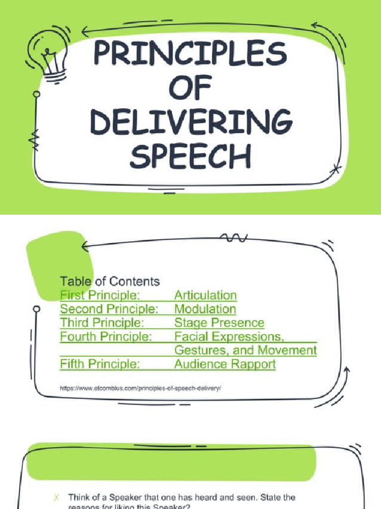 Principles of Delivering Speech | PDF