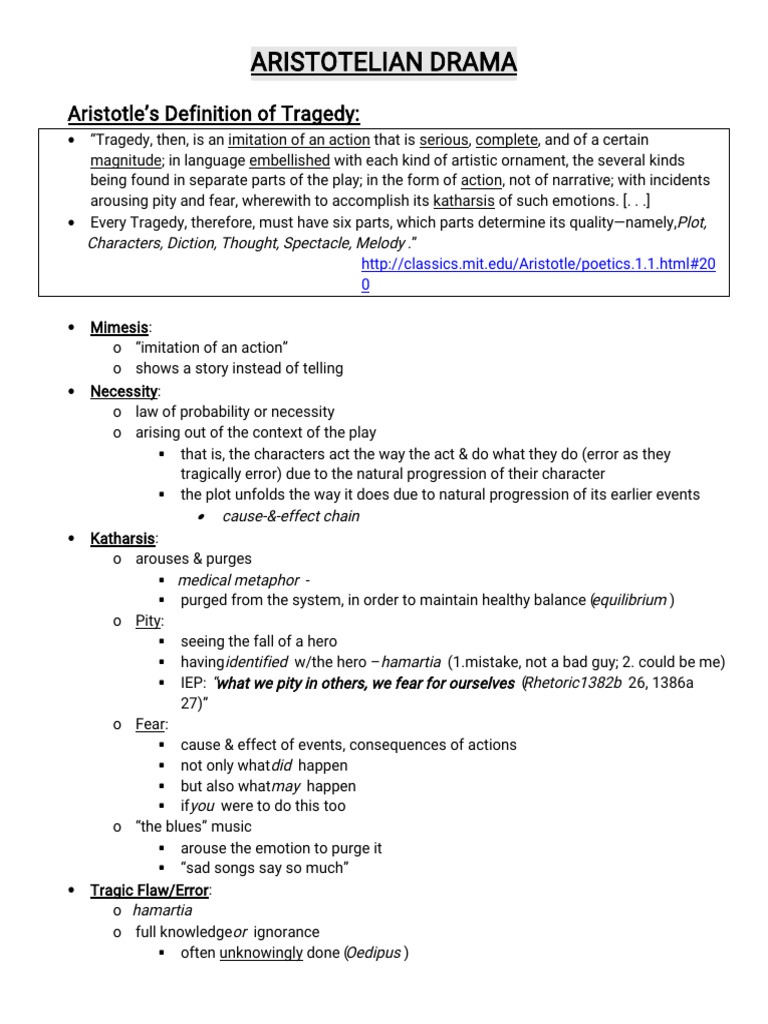 104 Drama Aristotelian Drama | PDF | Plot (Narrative) | Tragedy