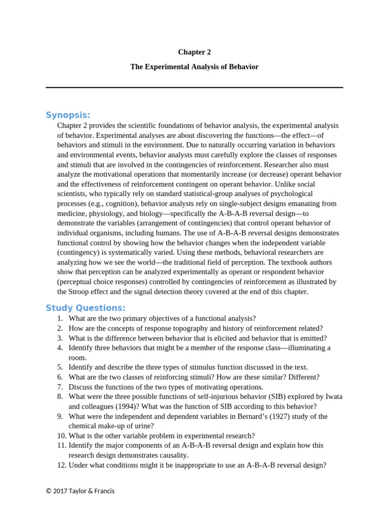 chapter_2_study_guide | PDF | Reinforcement | Attention