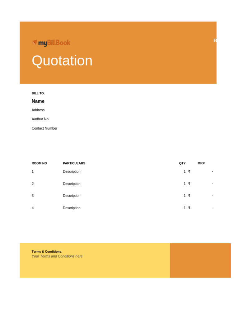 Professional Quotation Template in Excel | PDF