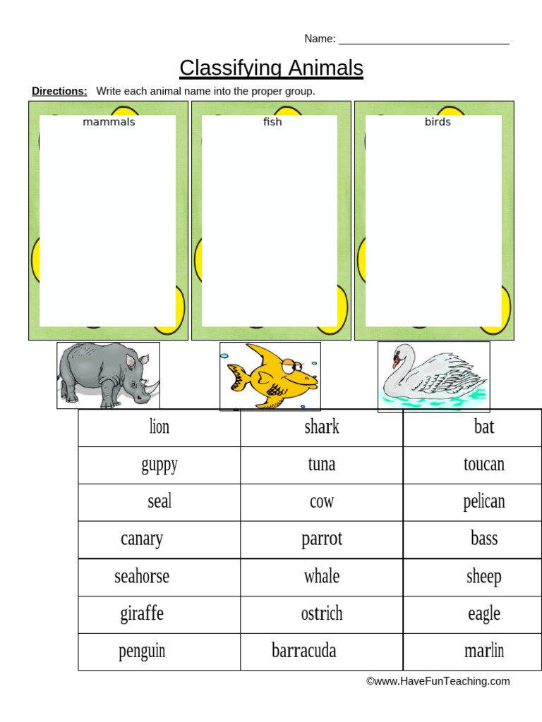 classifying-animals-worksheet-1 | PDF