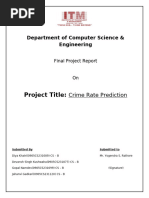 Crime Prediction Project Report | PDF | Cluster Analysis | Machine Learning