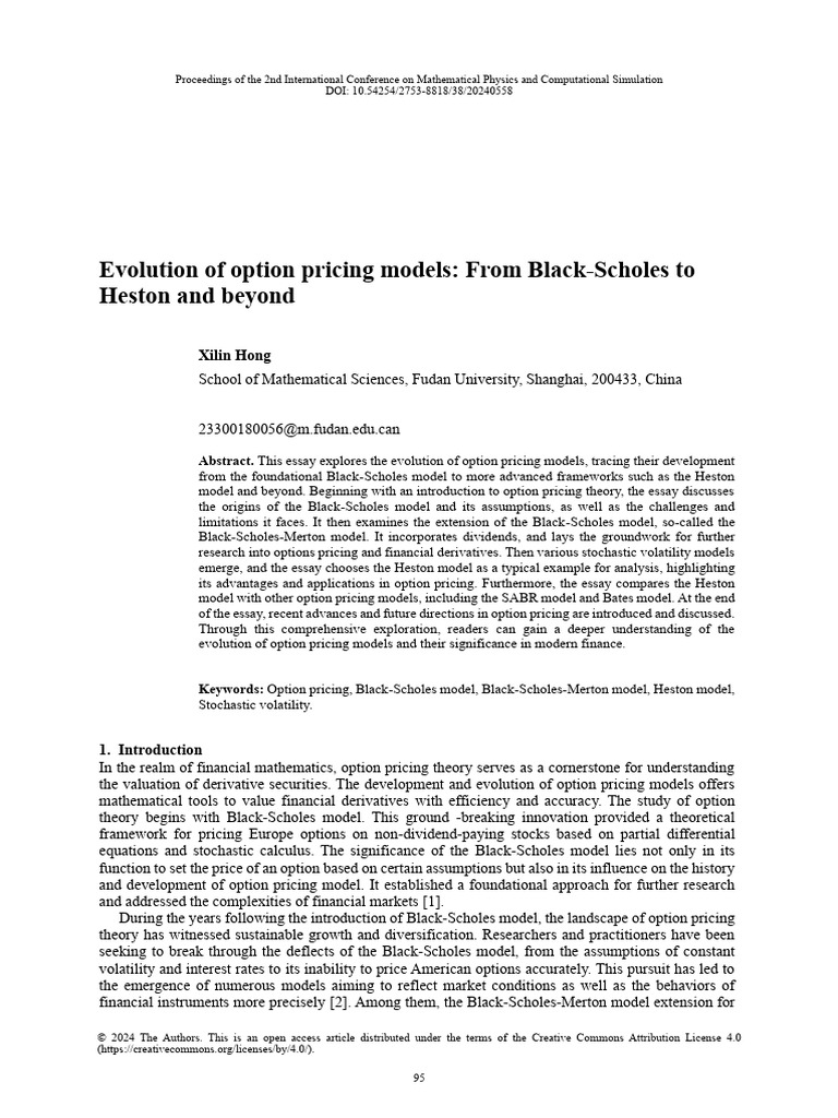 Advanced Option Pricing Models | PDF | Black–Scholes Model | Option ...