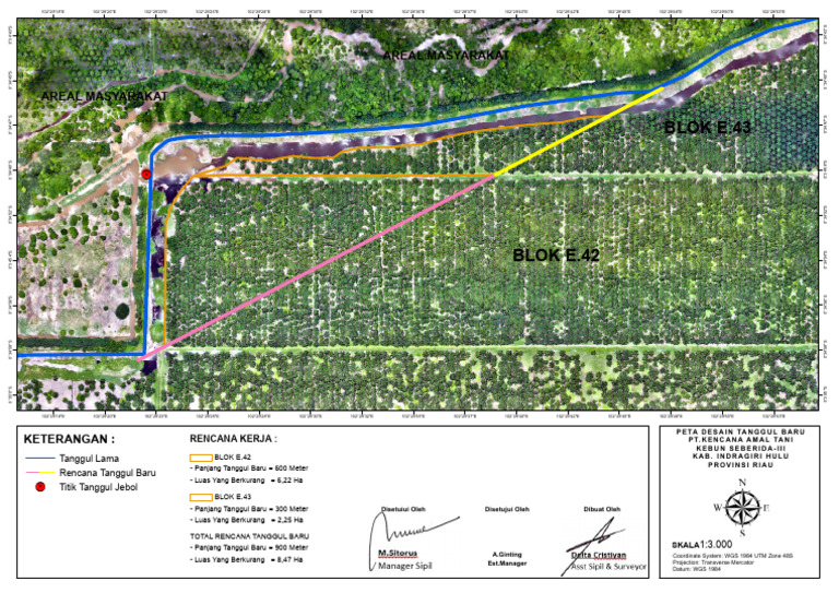 Peta Desain Tanggul Baru Kebun Kat 3 | PDF