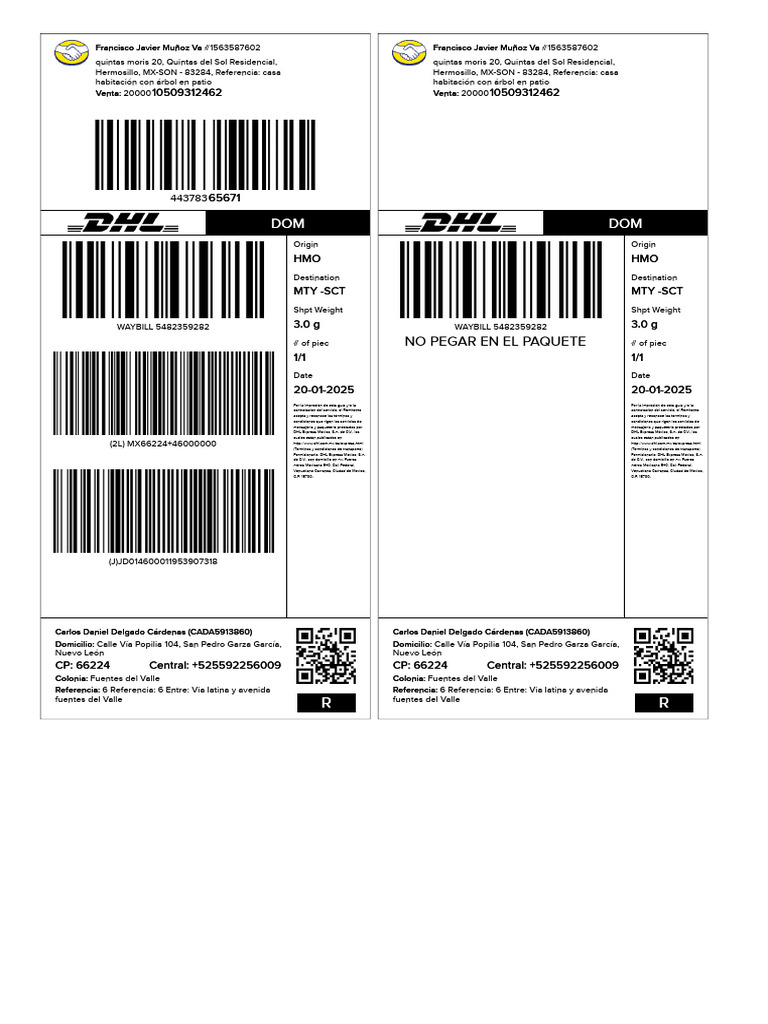 mercado libre DHL | PDF