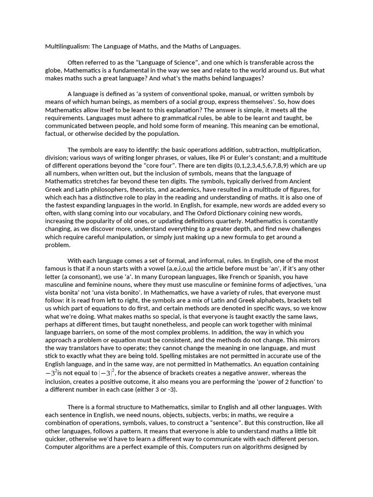 Maths Essay Ela Babaoglu | PDF | Mathematics | English Language