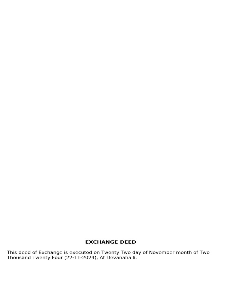 Exchange Deed | PDF | Land Lot | Law And Economics