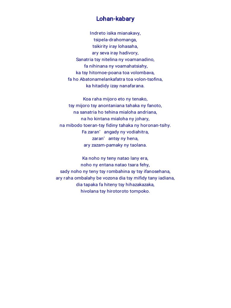 Lohan Kabary | PDF