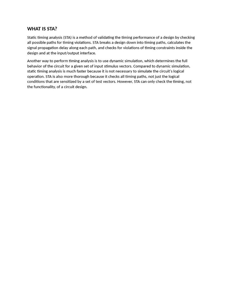 Static Timing Analysis Pdf
