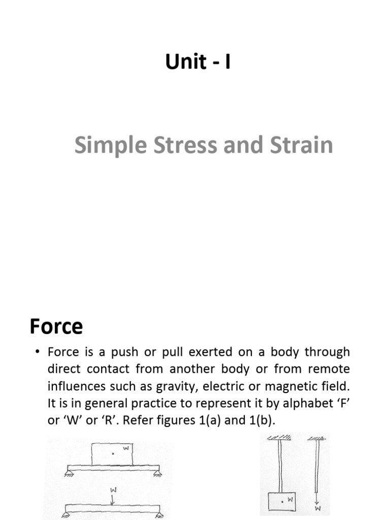 Unit 1 Simple Stress and Strain | PDF | Deformation (Engineering ...