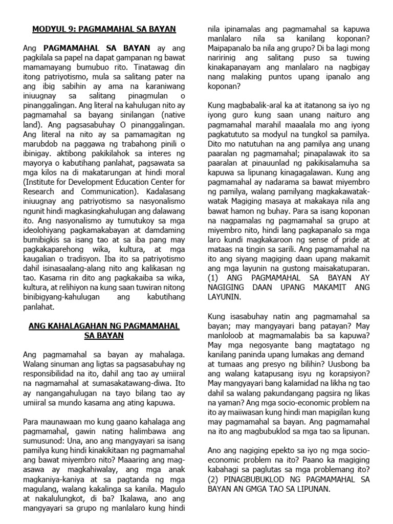 Lesson 9 ESP NOTES | PDF