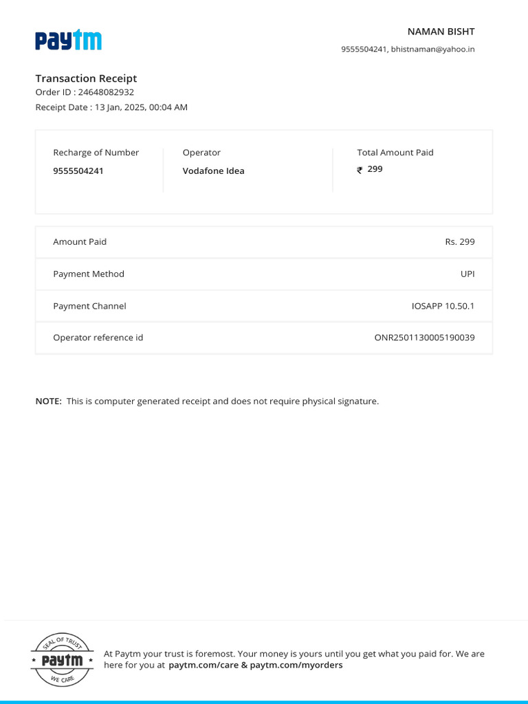 Telephone Bill | PDF | Receipt | Invoice