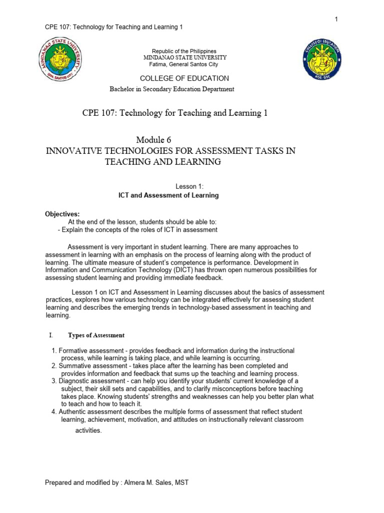 ICT and Assessment of Learning | PDF | Educational Assessment ...