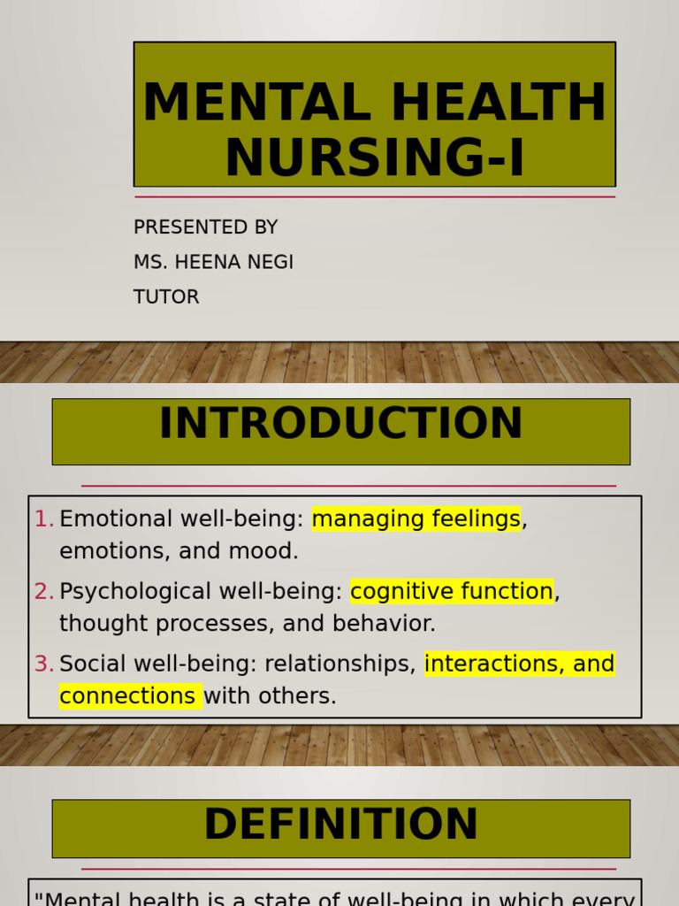 Introduction of MHN | PDF | Mental Disorder | Mental Health