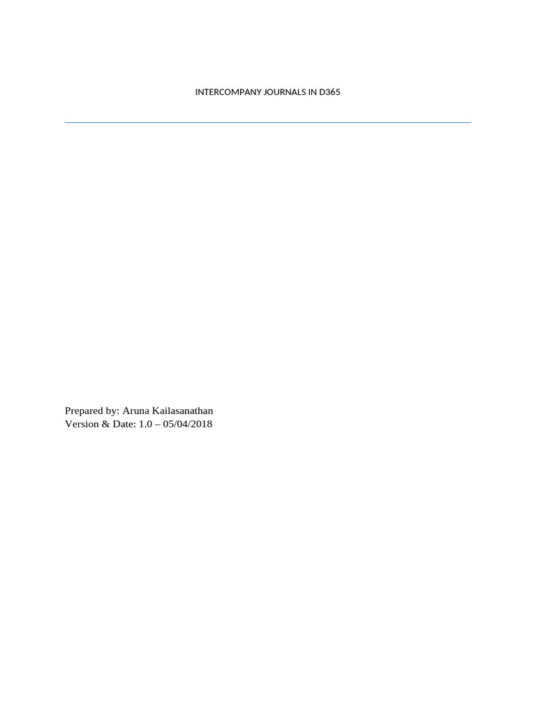 Intercompany Journals in D365 | PDF | Debits And Credits | Accounting