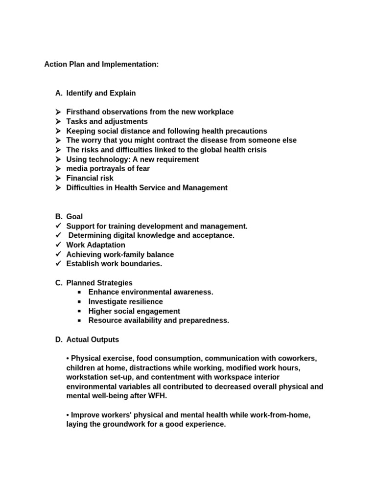 Action Plan and Implementation | PDF | Psychology