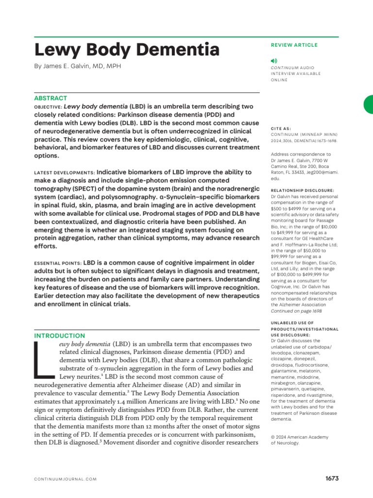 4.- Lewy Body Dementia | PDF