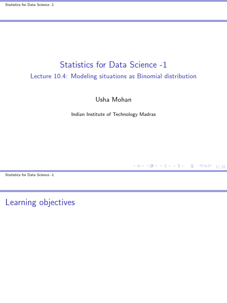 Lecture 10_4_Binomial Models | PDF | Multiple Choice | Statistics