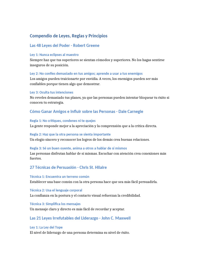 Compendio Completo Leyes y Principios | PDF