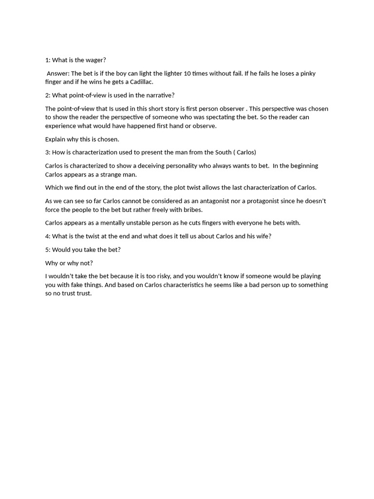 Analysis of "Man from the South" | PDF
