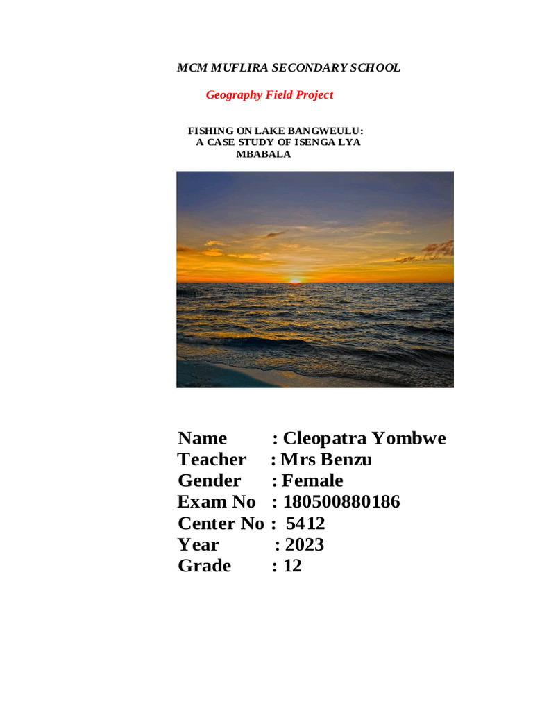 Cleopatra Geography Field Project | PDF | Fisherman | Zambia