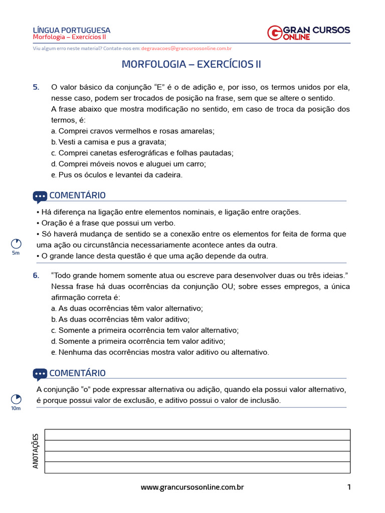 Resumo 1831410 Elias Gomes Santana 230193090 Lingua Portuguesa Fgv 2022 Aula 14 Morfo 1648142558 ...