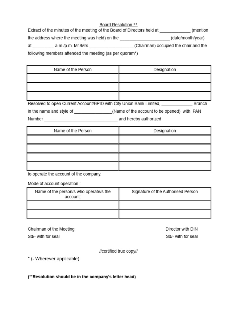 Company Resolution | PDF